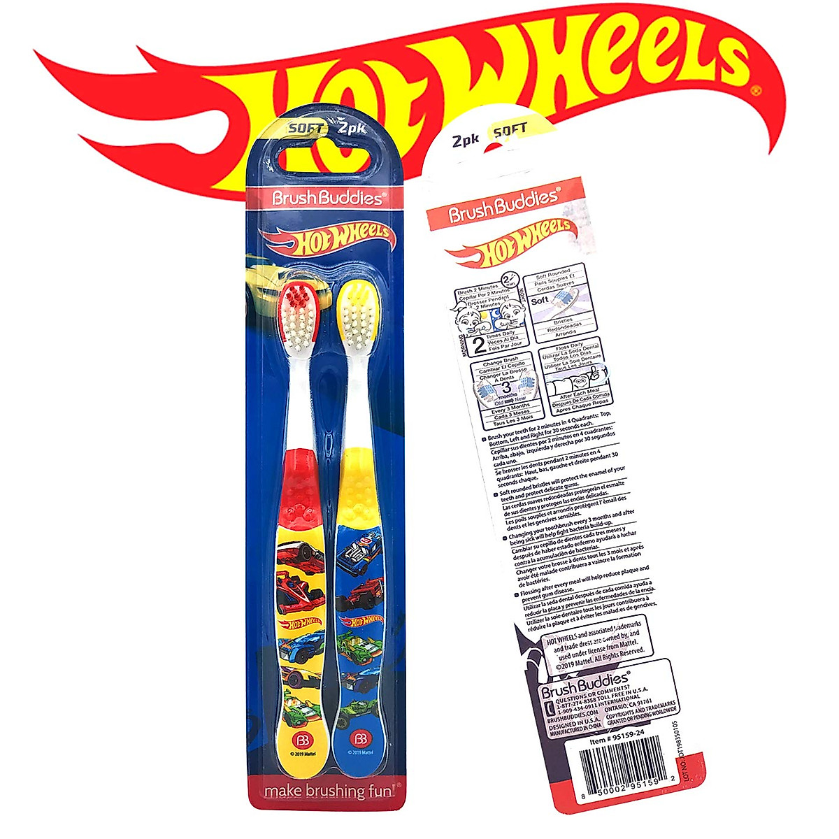 Premium Kids Girls Boys Children Friendly Designed Happy Brushing Time Ultimate Soft Bristle Toothbrush Kit, Manual Toothbrush, Cover Cap, Rinsing Cup, Extra Brushes