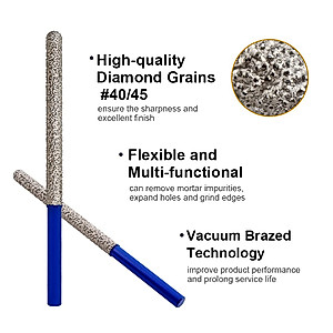 SHDIATOOL Diamond Drill Bits Tile, Porcelain Core Hole Saws for Ceramic Marble and Mortar Raking Bit 7.2MMx 74MM Mortar Router