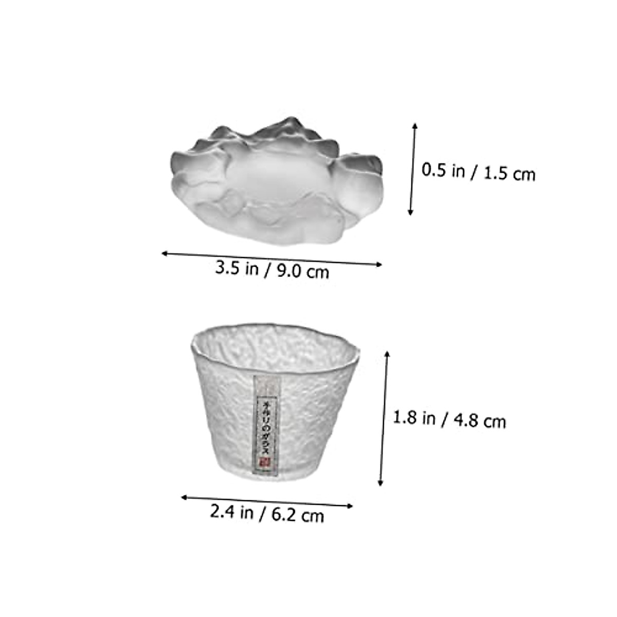 BESTonZON 2 sets Hammered Shot Drinking Cup Decorative Housewarming Gifts Glasses Wine Japanese Gift Sake Enjoying Cups Shaped Tumbler Novelty Glass of Crystal Korean Coffee for Tea Soju