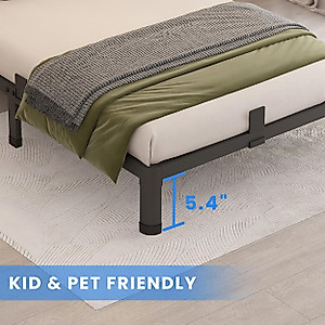 MAF 7 Inch Twin Metal Platform Bed Frame with Round Corner Legs, 3000 LBS Heavy Duty Steel Slats Support, Noise Free, No Box Spring Needed, Easy Assembly