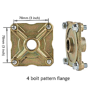 YC Yier 32" Go Kart Rear Live Axle Kit w/ 18x9.50-8" Wheels Tires Rims, 428 41T sprocket, Brake Assembly DIY Parts for Go Cart ATV Quad Golf Cart Buggy Four Wheels Drift Trike