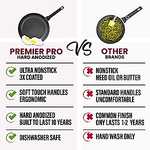 Granitestone Pro Premier Pots and Pans Set Nonstick, 13 Pc Hard Anodized Kitchen Cookware Set Nonstick, Ultra Durable, Diamond & Mineral Coating, Stay Cool Handles, Dishwasher Safe, 100% Toxin Free…