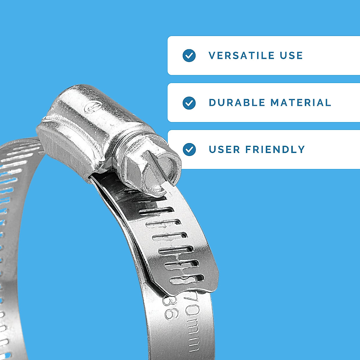 Koehler Enterprises KE24BX 10 Piece Hose Clamp Box (Size SAE 24), Silver
