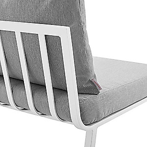 Modway EEI-3567-WHI-GRY Riverside Armless Chair, White Gray 29.5 x 26.5 x 28