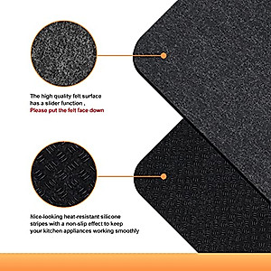 Heat Resistant Mat for Air Fryer with Sliding Function, 2 Pcs 15*18 in Heat Resistant Pad Sliding Caddy Countertop Protector Mat Compatible with Most XL Air Fryer Ninja Air Fryer Oven Micro Wave Oven