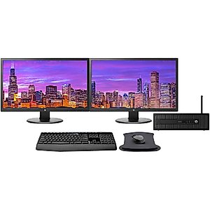 HP ProDesk 600 G1 SFF, Intel i5, 8GB, 256GB SSD, Win 10, Dual (2) 24" FHD Monitors, AC600Mbps WiFi, Wireless Keyboard Mouse, Gel Mousepad (Renewed)