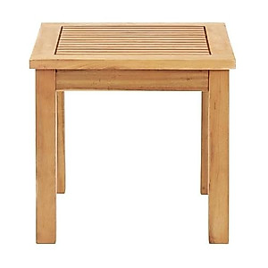 Barre 3PC Acacia Wood Outdoor Bistro Set Two Folding Chairs and 14 in. Table Weather-Resistant Conversation Set Sturdy Black Woven Poly Seats, Outdoor Furniture, Patio, Deck, Backyard