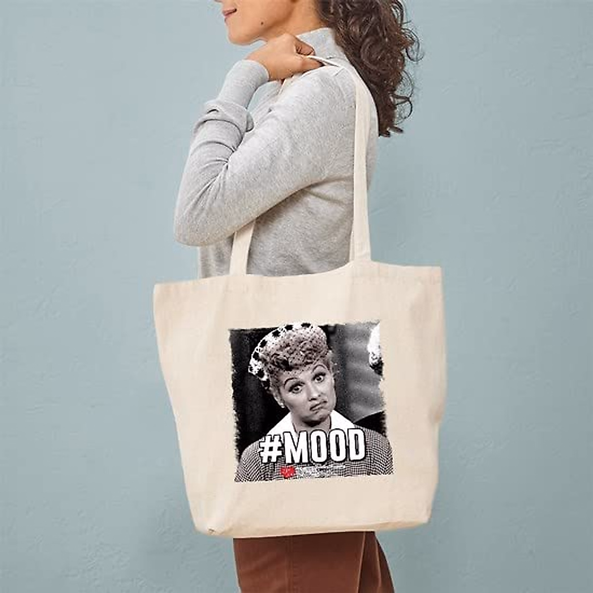 CafePress I Love Lucy #Mood Tote Bag Natural Canvas Tote Bag, Reusable Shopping Bag