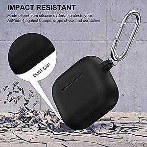 Doboli Compatible with AirPods 3 Case Cover for Airpods 3rd Generation 2021 Front LED Visible Round Shape Black