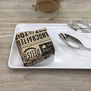 G.E.T. P-GT-1212-BR 12" x 12" Brown Food Word Text Grease-Resistant Food-Safe Wrap Paper, Deli Wrap, Clipper Mill (1000 Pieces)