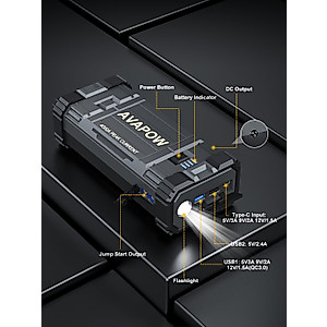 AVAPOW Car Jump Starter, 4000A Peak Battery (for All Gas or Up to 10L Diesel), Portable Booster Power Pack, 12V Auto Jump Box with LED Light, USB Quick Charge 3.0