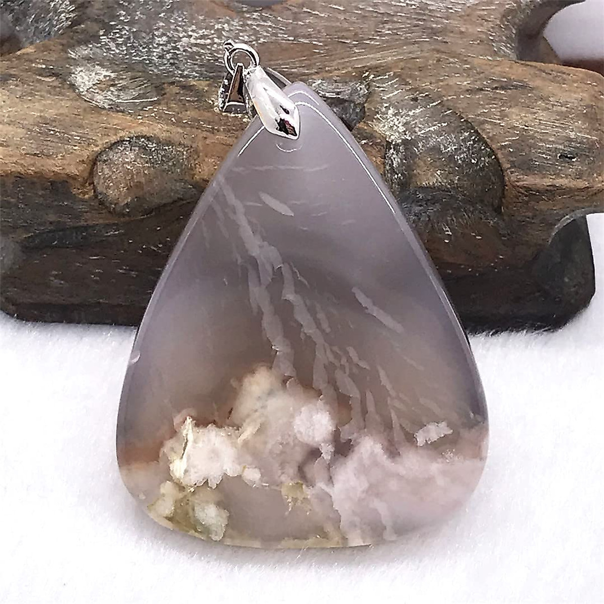 Natural Cherry Agate Pendant Jewelry For Women Men 47x38x13mm Beads Lucky Crystal Stone Sliver Gemstone AAAAA