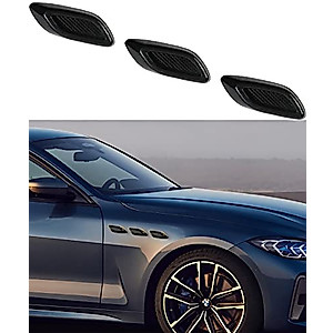 ESEWALAS 6PCS Car Side Vent Air Flow Decal,Universal Auto Air Flow Bumper Side Vent Decal,Car Exterior Decal Intake Grille Sticker,Car Decal Trim Decorative (Black)