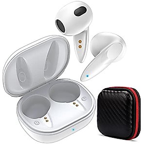 Wireless Earbuds Bluetooth Headphone for iPhone 14 Pro Max 13 12 11 XR, Bluetooth 5.1 Touch Control Lightweight Stereo Headphones Built-in Mic USB C Earphone for Sumsung Galaxy S23 S22 S21 iPad White