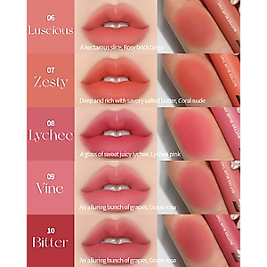 HOLIKA HOLIKA Butter Blur Lip Tint (09 VINE) - Korean Matte Lip Tint, Lightweight High-Pigmented Lips, Velvety Silky Smooth K-Beauty Lip Makeup, Long Wearing Formula