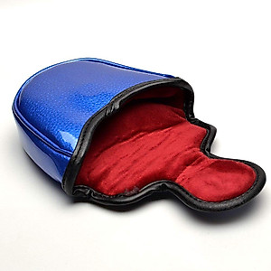 PLUSKER Skull Golf Heel Shafted Mallet Putter Cover Magnetic Closure Synthetic Leather Blue Golf Club Putters Headcover