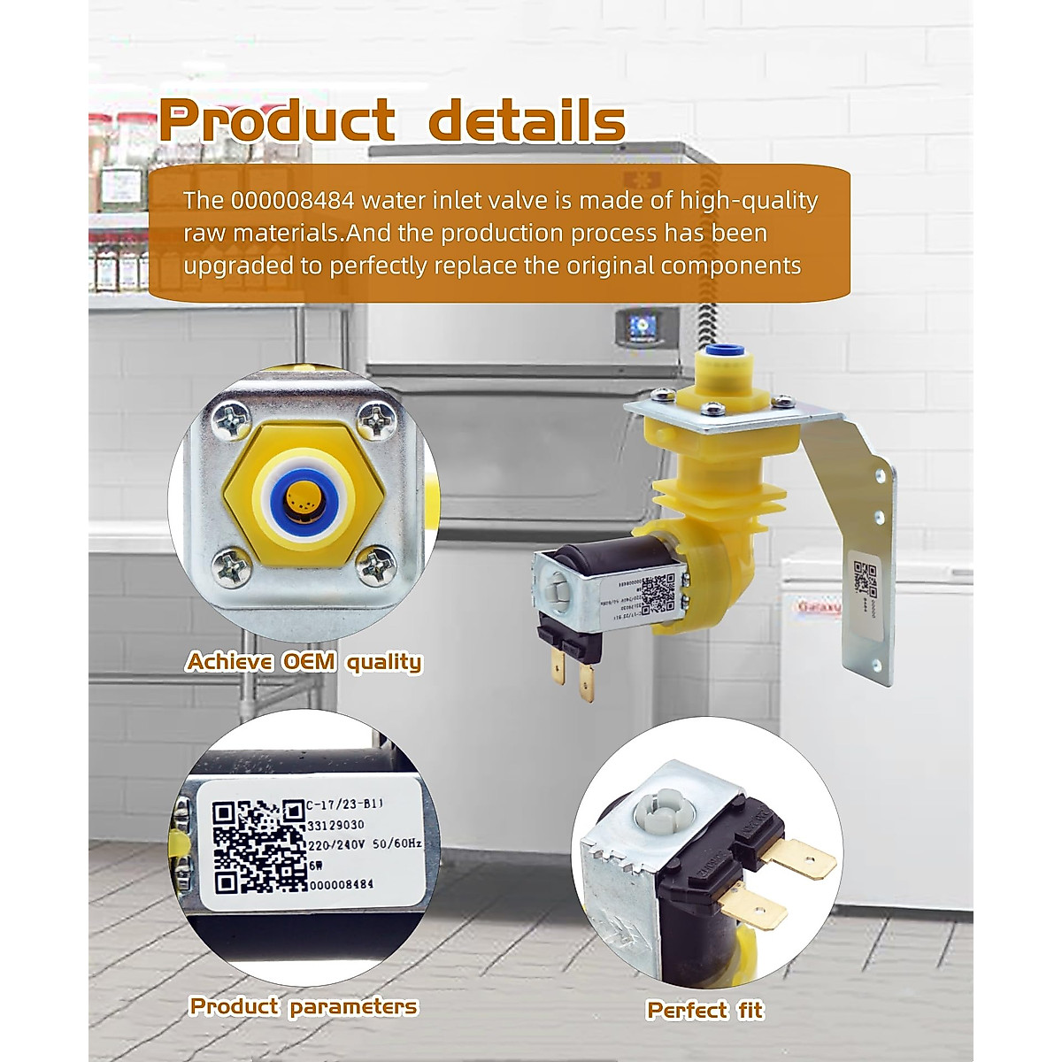 2024 New 000008484 33129030 000009122 IH9122 OEM Water Inlet Valve Fits For Manitowoc Ice Machines,220/240V 50/60Hz 6W-2 year warranty