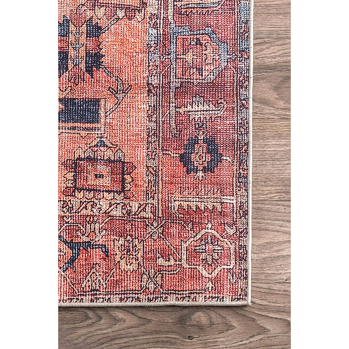 nuLOOM Leslie Persian Runner Rug , 2' 6" x 10', Peach, Rectangular, 0.4" Thick