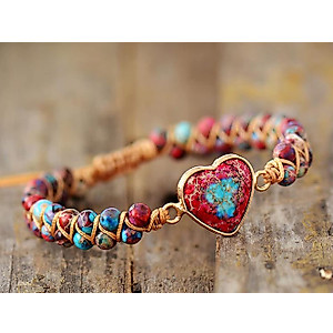 ZOSOJONA Women Handmade Boho Wrap Bracelets Natural Stone Variety Beaded Strand Bracelet