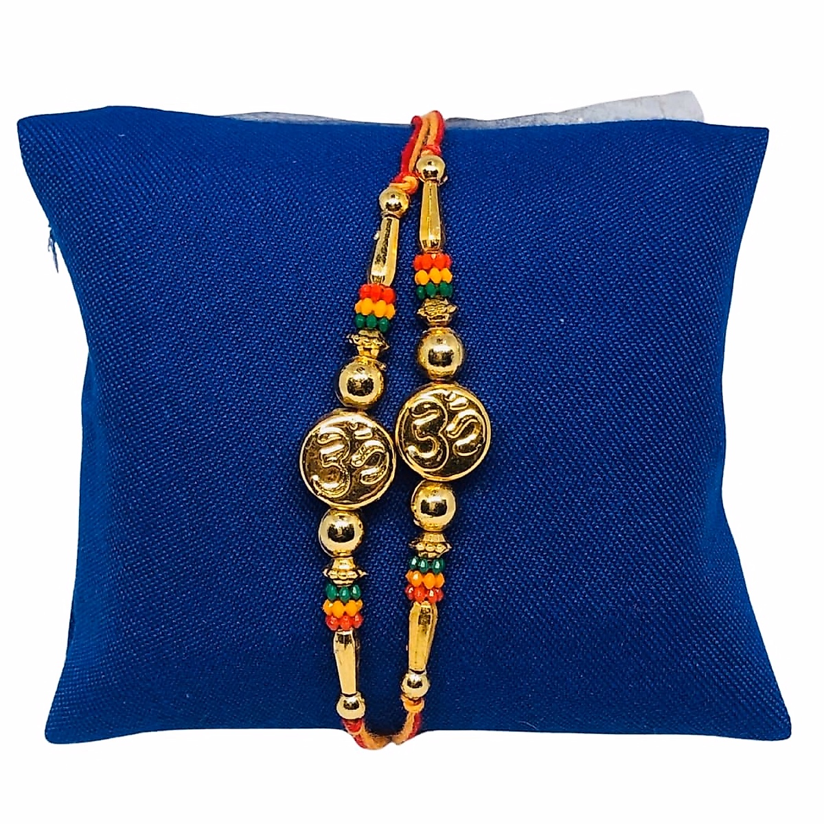 WhopperIndia Set of Two Rakhi, Om Design Rakhi Thread, Raksha bandhan Gift for Your Brother, Color Vary and Multi Design