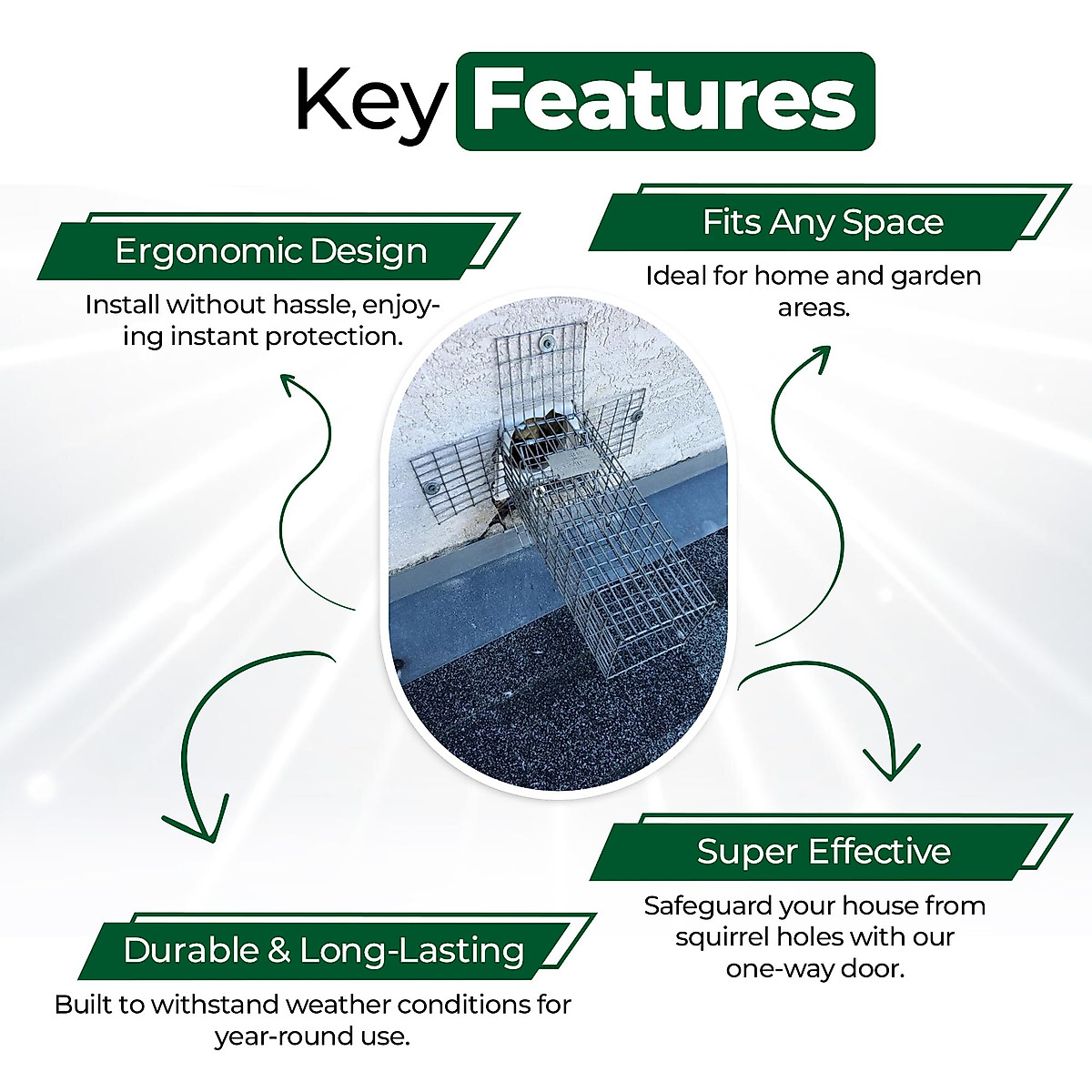 Rhino Excluders® S33 One Way Door for Removal of Squirrels, Chipmunks and Rats