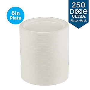 Dixie Ultra 6" Heavy-Weight Paper Plates by GP PRO (Georgia-Pacific), White, SXP6W, 1,000 Count (250 Plates Per Pack, 4 Packs Per Case)