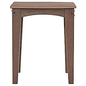 Signature Design by Ashley Emmeline Outdoor HDPE Patio End Table, Brown