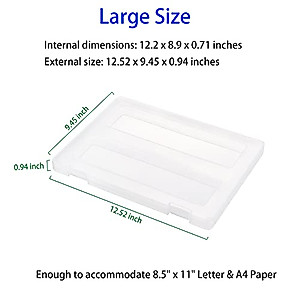 VIXKEXN 2 Pack Portable Project Case for 8.5 x 11 Letter A4 File Paper, Plastic Scrapbook Paper Storage Box, Documents Magazines Protector, Office Supplies File Storage Case ( 12.52 X 9.45 X 0.94
