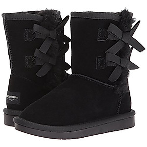Koolaburra by UGG Girls' Victoria Short Fashion Boot, Black, 02 Youth US Little Kid