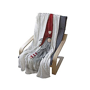 Ambesonne Gnome Soft Flannel Fleece Throw Blanket, Nordic Tonttu Myth Finnish Creature Nisser Scandinavian Folklore Print, Cozy Plush for Indoor and Outdoor Use, 50" x 60", Grey Ruby