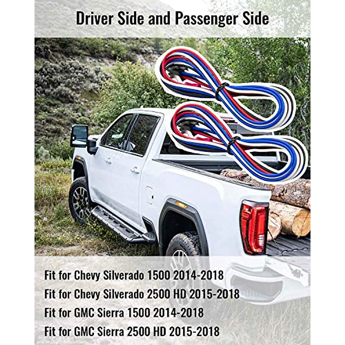 EMIHO Tow Mirrors Wiring Harness Fit for Chevy Silverado GMC Sierra 1500 2500HD 2014-2018 Cargo Running Turn Signals Light, 2 Pcs