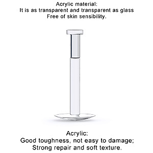 Heienngy 6MM 100PCS 16G Clear Push Top Piercing Retainers 2mm Flat & Ball Top Bioflex Lip Rings Plastic Acrylic Labret Retainer for Women Men 16 Gauge Earrings Studs 6mm 8mm 10mm Bar Length