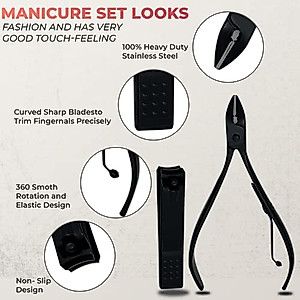 Manicure and Facial Care Set with Nail Clippers - Stainless Steel Manicure Kit - Portable Nail and Cuticle Care Travel Kit - Unisex for Men and Women (12 Pieces)