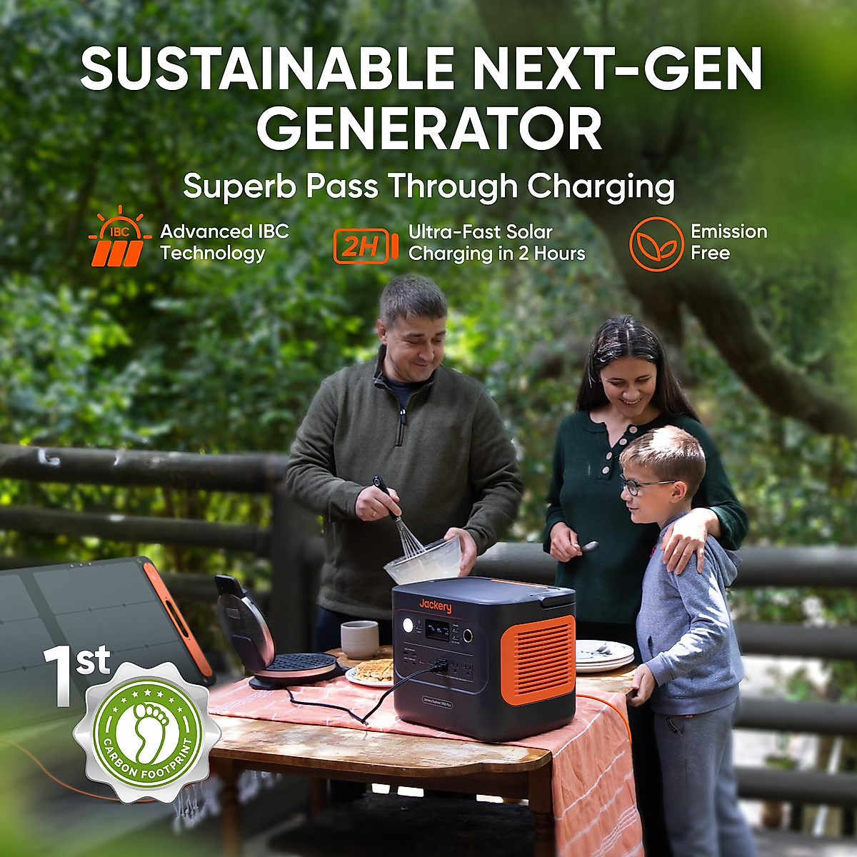 Jackery 1000 Plus Solar Generator, 1264Wh Portable Power Station with 2xSolarSaga 100W Solar Panels, 2000W Output Expandable Home Backup Power for Off-grid Living, Outdoor Camping and Exploration