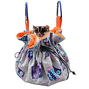 tinkare Hanging Sugar Glider Snuggle Sleeping Pouch with Drawstring Design for Pet Glider Small Animals Cage Sleep Bag