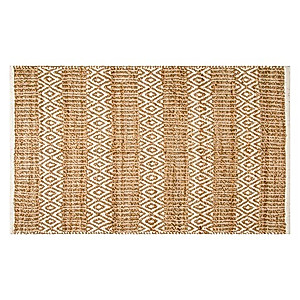 Chindi Rug,Rug 3x5',Rag Rugs,Braided Rug,3x5 Rug,Chindi Rugs,Chindi Handloom Rug 3x5',Farmhouse Area Rugs, Natural Braided Doormat for Kitchen Entryway Pets Playing Chindi Chindi Rugs - Natural/White