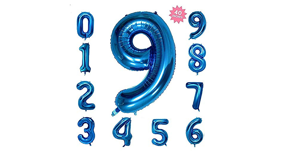 40" Blue Number Balloons for Birthday & Parties