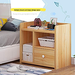 Solid Wood Nightstand Wooden with 2 Storage Drawers and Handles Bedroom Living Room End Table Side Table for Living Room Bedroom Office Nightstand Lamps for Bedroom