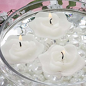 TABLECLOTHSFACTORY White Floating Rose Candle-20/pk