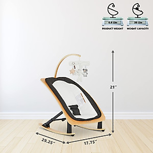 Evolur Tory 2-in-1 Rocker & Chair, Black