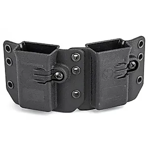 RAVEN CONCEALMENT SYSTEMS Copia Double Magazine Carrier, Short Profile, Ambidextrous, Black Finish, Fits Double Stack 9/40 Magazines