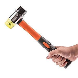 ZEXETT Rubber Mallet, 40mm Double-Faced Soft Hammer with Fiberglass Handle, Perfect for Leather Crafts, Jewelry and Flooring Installation (40 diameter)