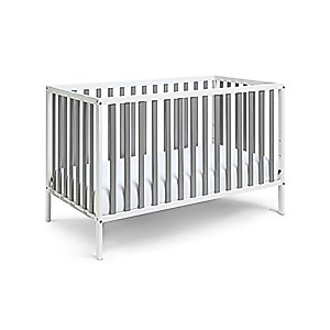 Baby Cache Deux Remi Island 3-in-1 Convertible Crib (Do Re Me) White & Gray