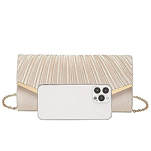 LETODE Clutch Purses for Women Evening Bags and Clutches for Women Envelope Handbags Party Prom Wedding Purse (Apricot)