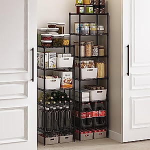 Furinno Wayar 5-Tier Metal Storage Shelf Rack, 17 x 12 x 48, Black