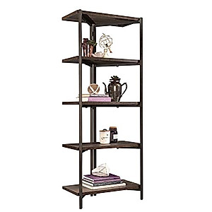 Sauder North Avenue Bookcase, L: 23.43" x W: 13.66" x H: 59.33", Smoked Oak Finish