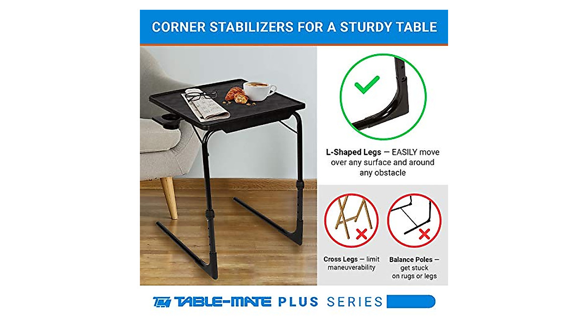 Table-Mate II Plus: Adjustable Folding TV Tray Table