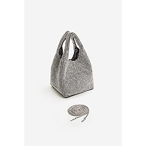BABEYOND Women's Sparkly Clutch Evening Bags Glitter Rhinestone (Silver)