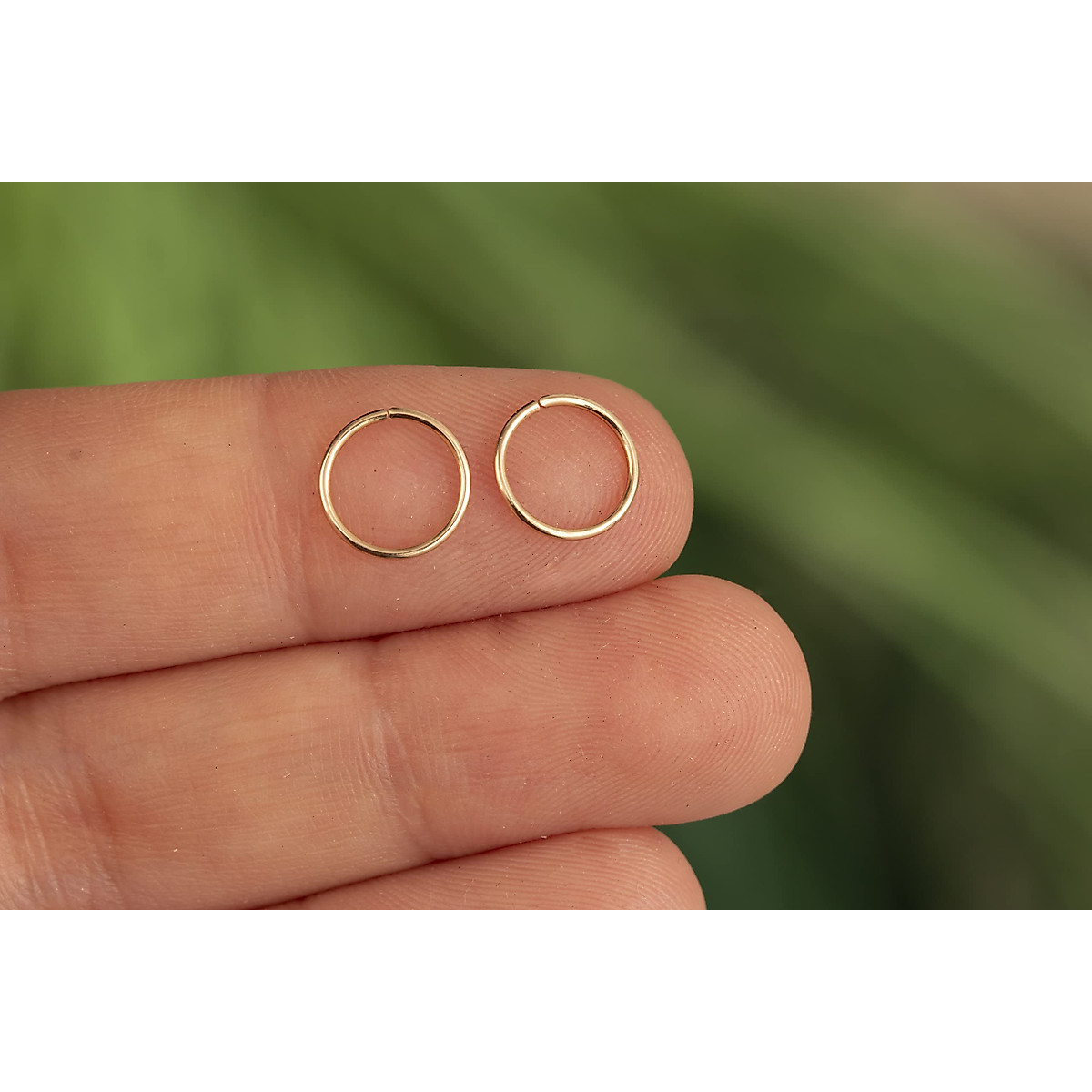 14K Gold Filled Small Hoop Earrings for Cartilage Nose, Tiny Thin 7mm Piercing Hoop Ring 22 Gauge (Gold, 7mm 22 gauge / 1 pair)