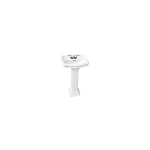 Barclay - 3-874WH Stanford 460 Vitreous China Pedestal Lavatory Sink with 4-Inch Centerset, White